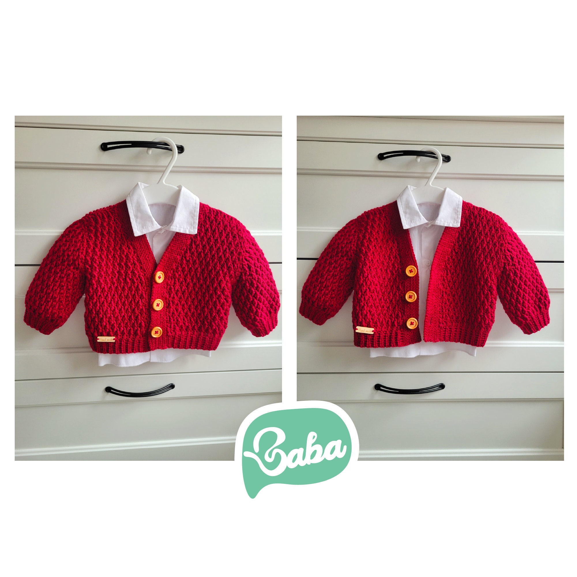 CROCHET PATTERN Baby & Kids Cardigan Newborn 8 Years Old Intermediate ...