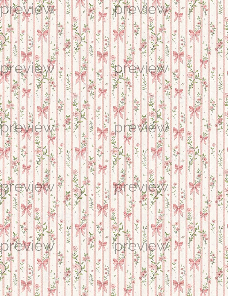 Victorian Pastel Dollhouse Wallpaper Printable, 8 Designs, Floral ...