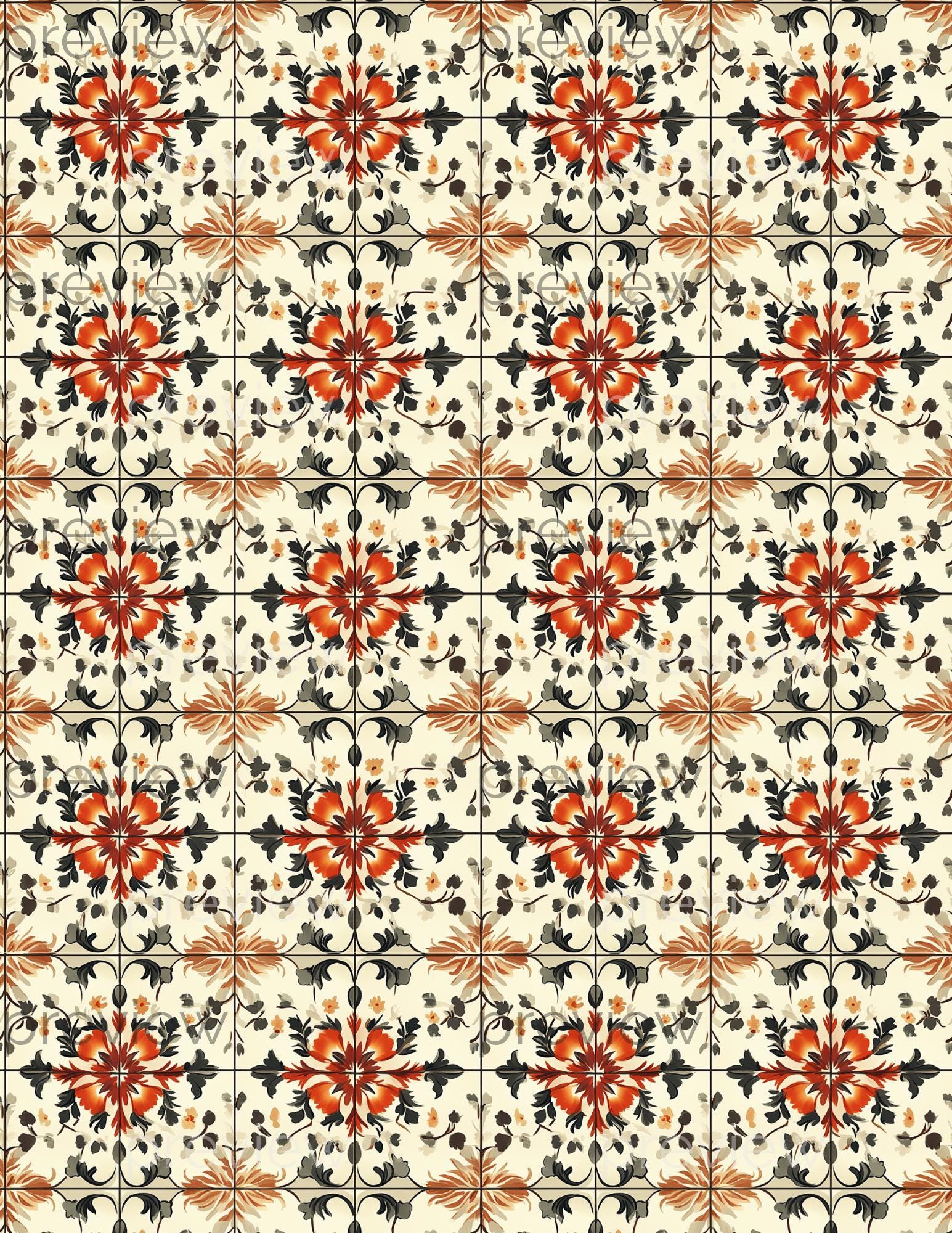 Dollhouse Valentine Mosaic Tiles, Printable Pink and Red Patterns ...