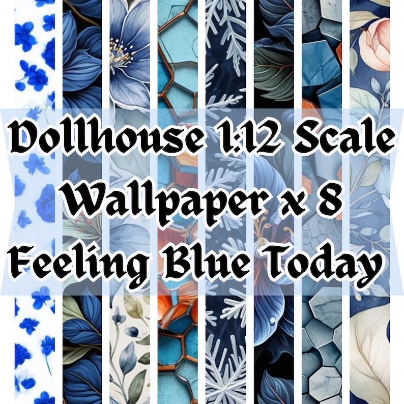 Dollhouse 1:12 Scale Wallpaper X 8 A4 Printable Digital Download Sheets ...