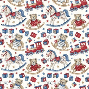 Dollhouse Printable Wallpaper 1:12 Scale, Retro Toyland Mini Pattern ...