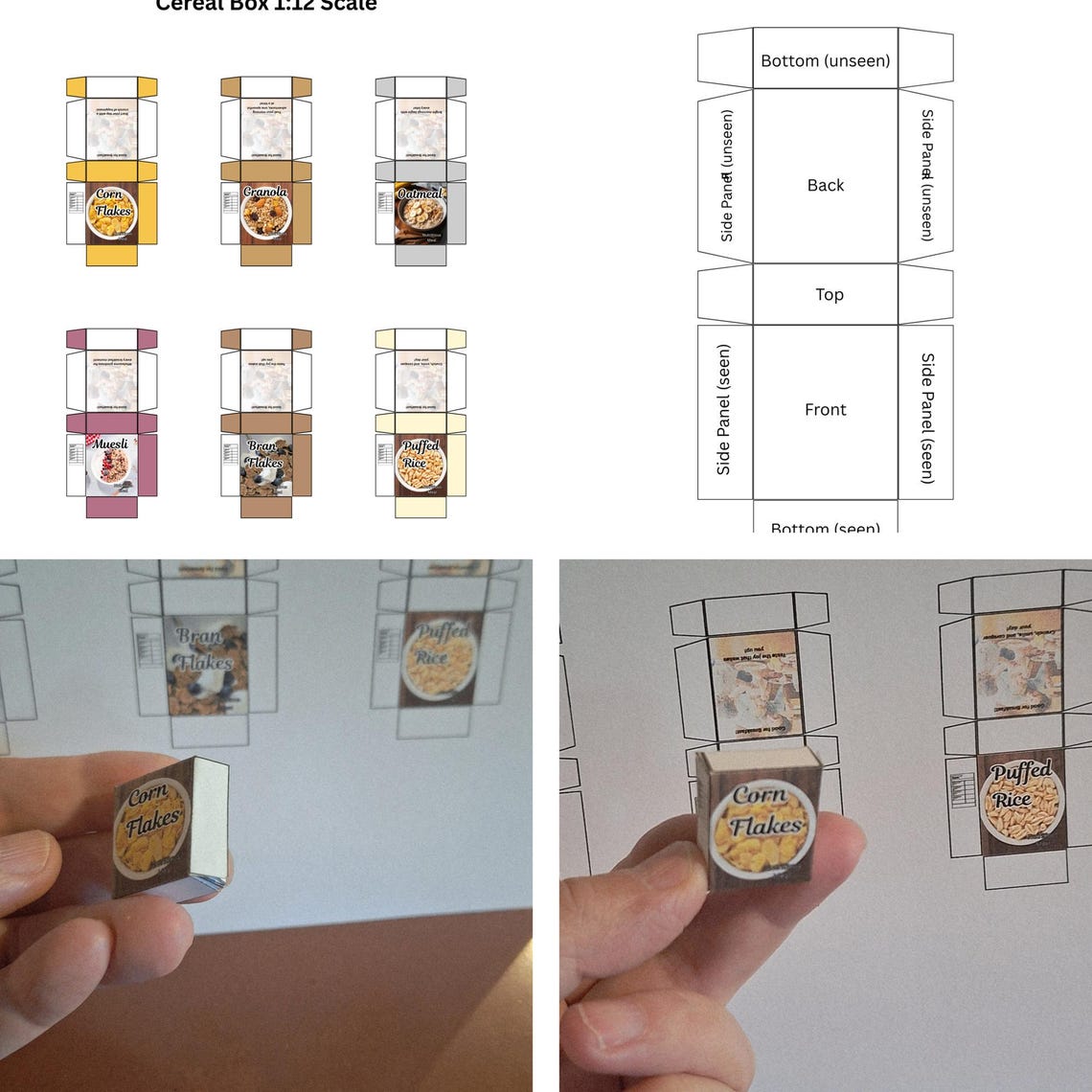 Dollhouse Cereal Boxes Printable, Miniature Food Packaging, Corn Flakes ...