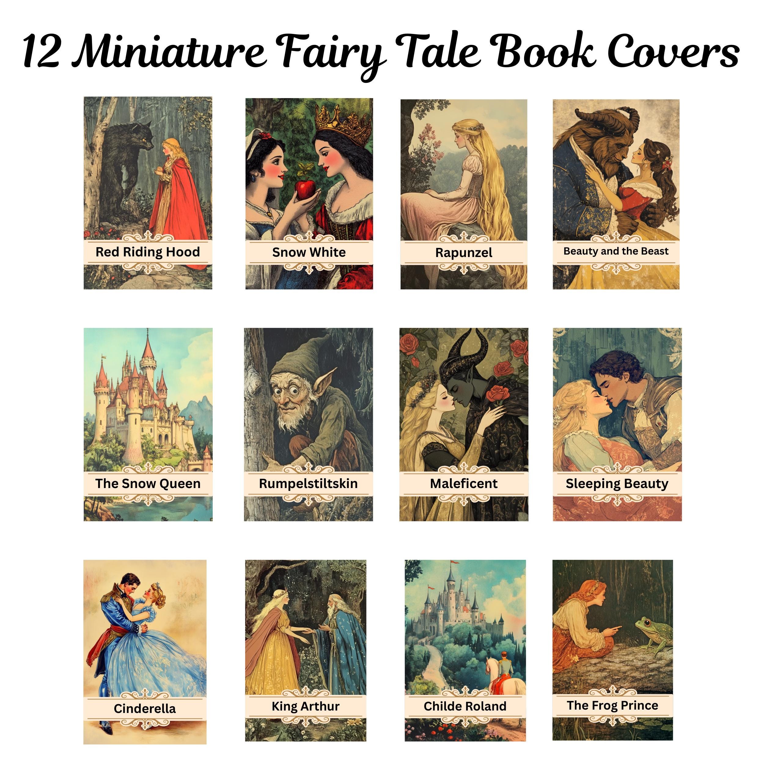 1/12 Scale Miniature Fairy Tale Book Covers, Dollhouse Library (PDF) - Etsy