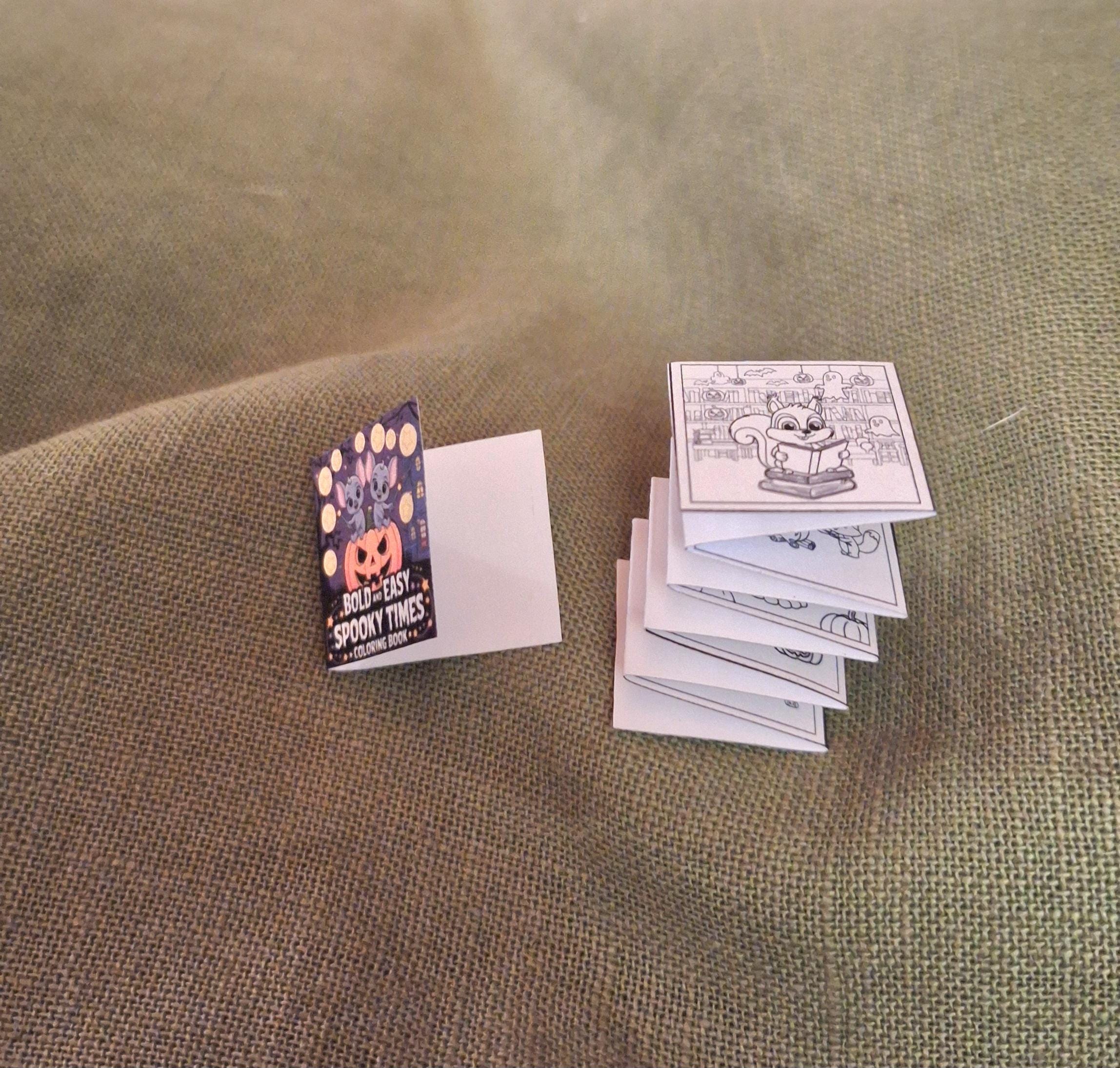 Miniature Coloring Books, Covers and Pages, Printable Dollhouse Mini ...