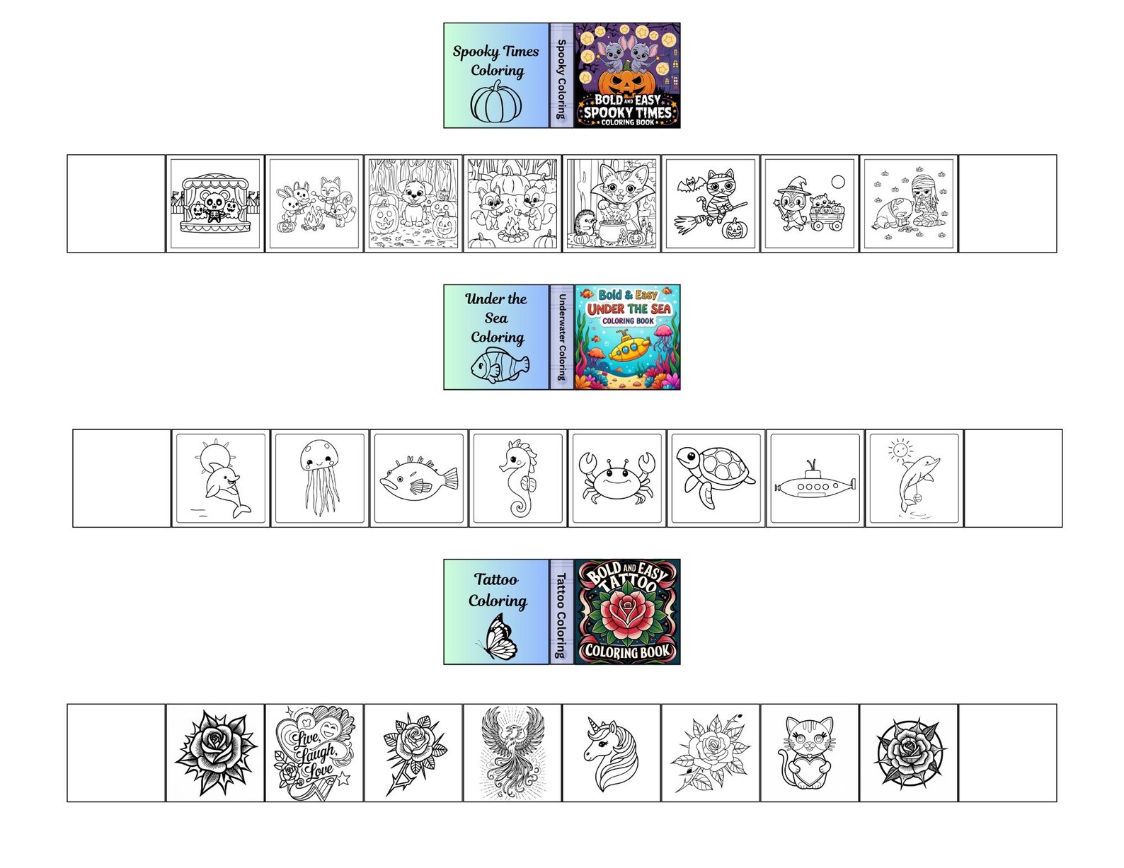 Miniature Coloring Books, Covers and Pages, Printable Dollhouse Mini ...
