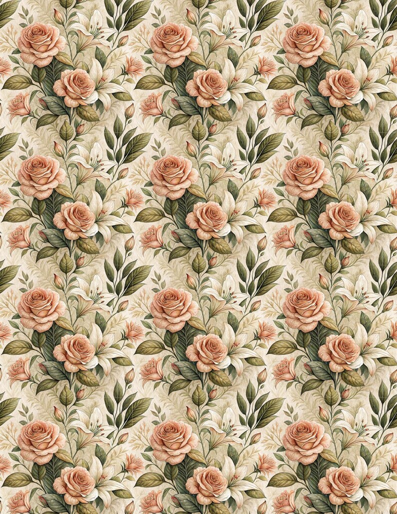 Dollhouse 1:12 Scale Wallpaper Printable Digital Download - 8 A4 Sheets ...