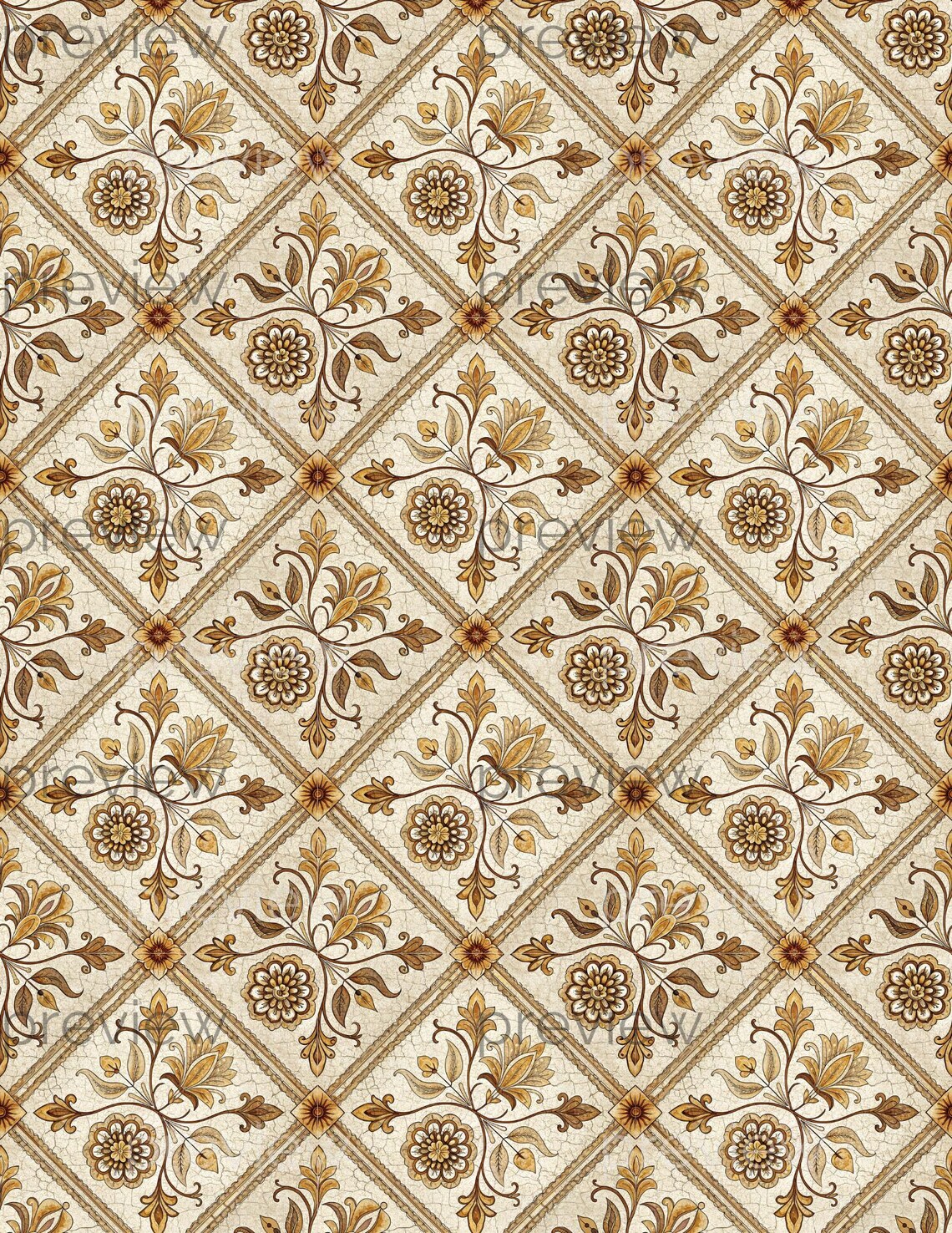 Printable Dollhouse Tile Designs: Vintage Floral & Geometric Patterns ...