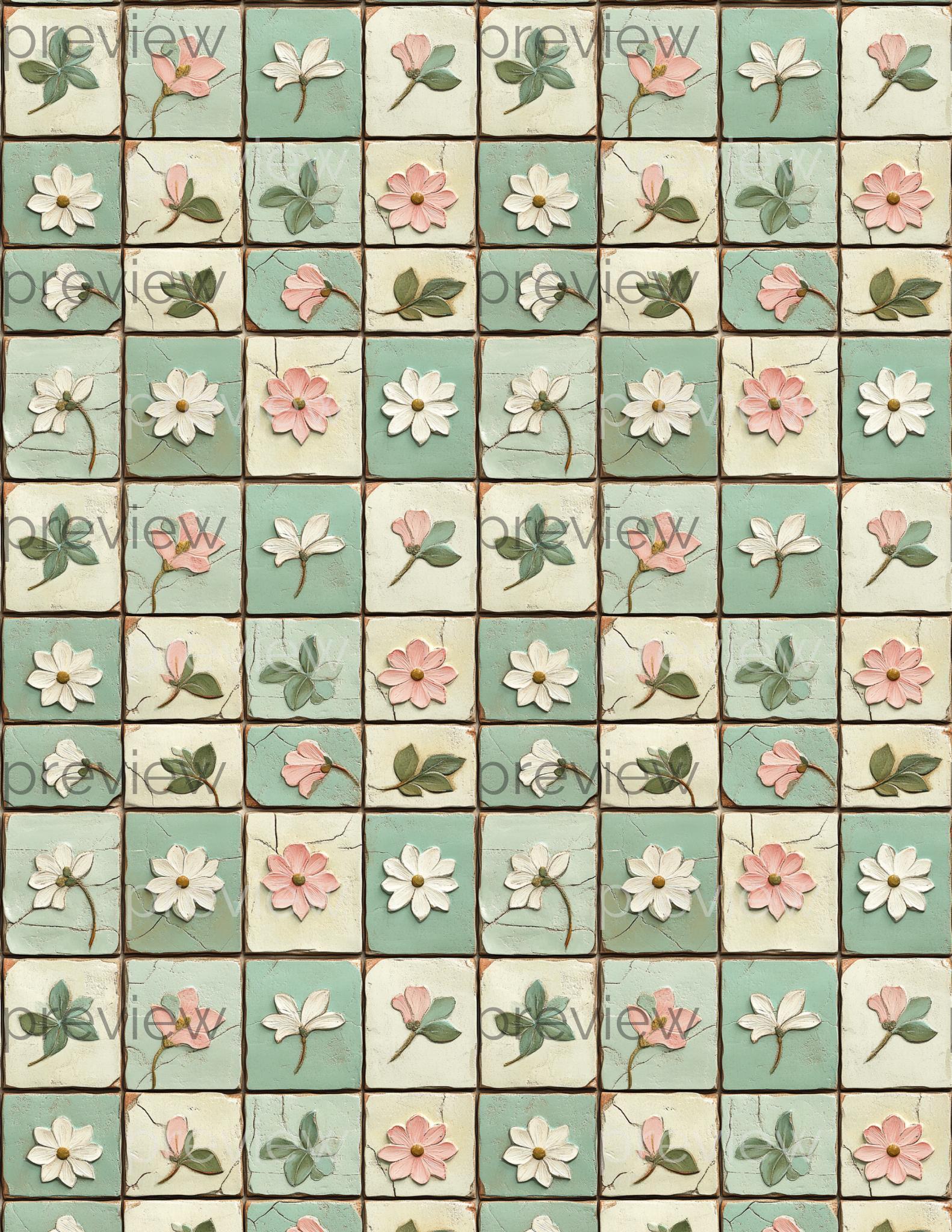 Dollhouse 1:12 Scale Cottagecore Floor and Wall Tiles 8 A4 Printable ...