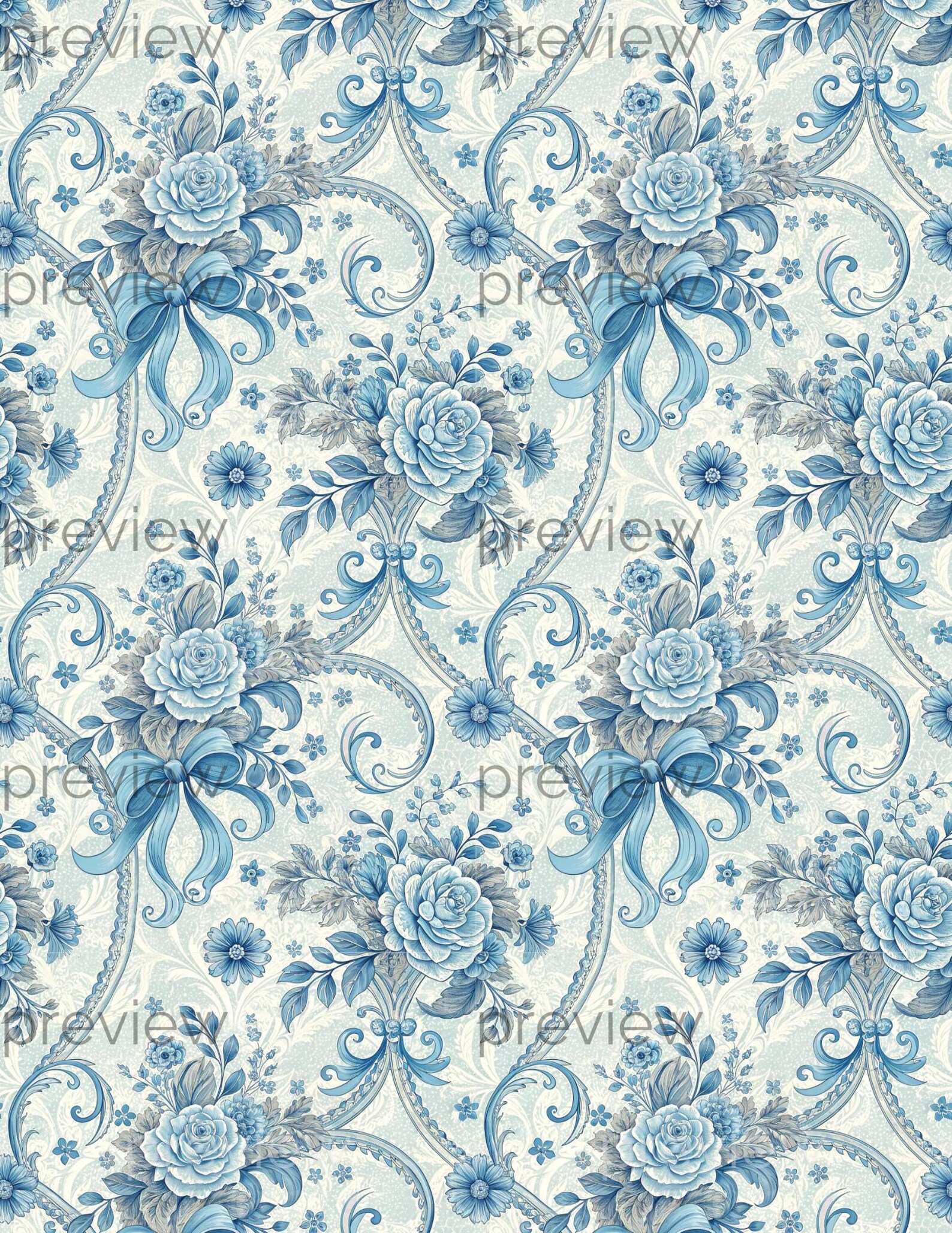 8 Miniature Rococo Dollhouse Wallpapers, 1:12 Scale Printable, Vintage ...