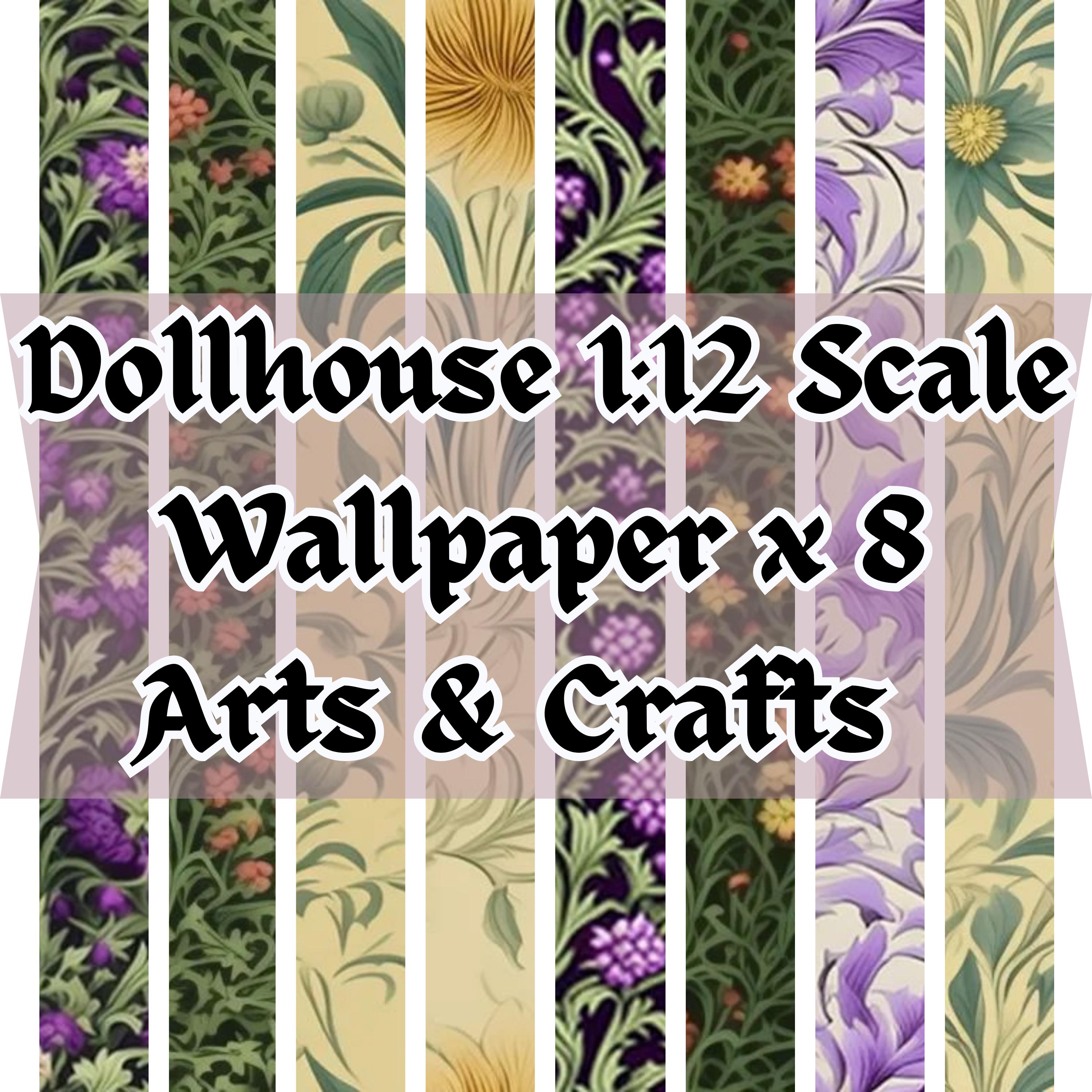 Dollhouse 1:12 Scale Wallpaper X 8 A4 Printable Digital Download Sheets ...