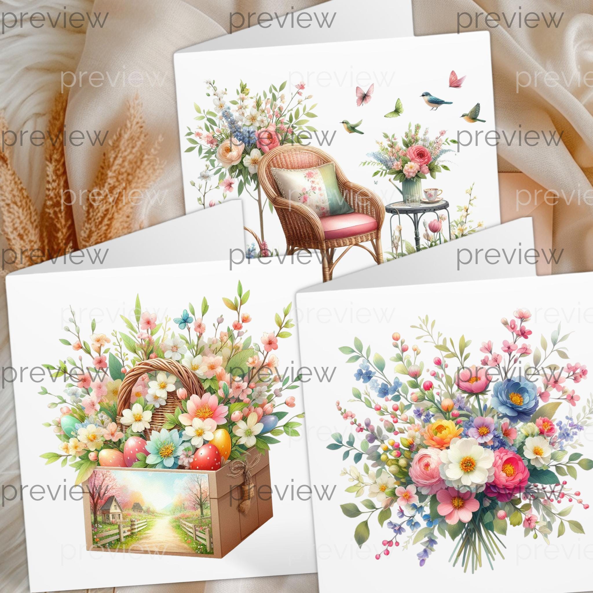 Mini 1 Inch Wedding Card Printables, Dollhouse Greeting Cards Set ...