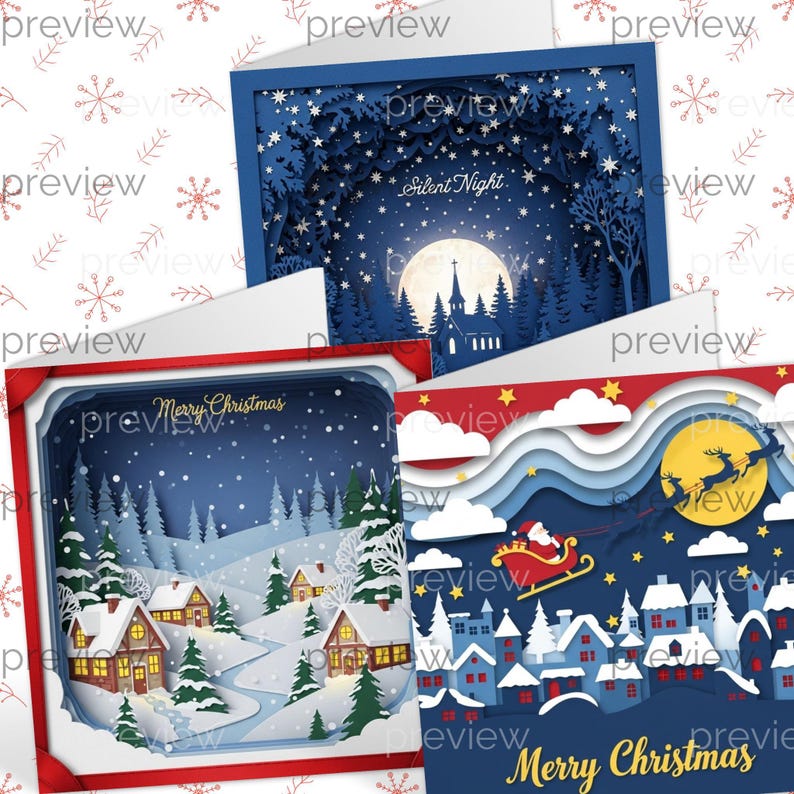 Mini 1 Inch Printables 18 Dollhouse Mixed Christmas Cards, Miniature ...