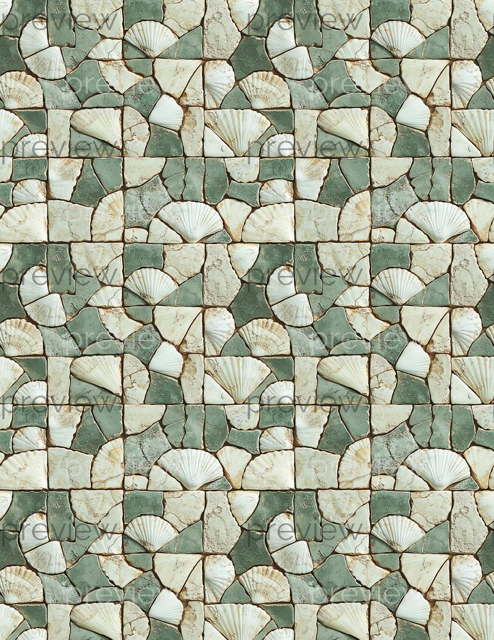 Coastal Seashell Tiles, Dollhouse Flooring, 1:12 Scale (digital ...