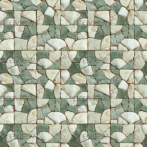 Coastal Seashell Tiles, Dollhouse Flooring, 1:12 Scale (digital ...