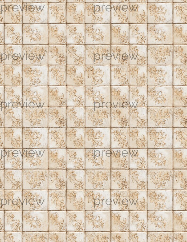 Edwardian Floral Tile Printables, Dollhouse Floor PNG, Miniature ...