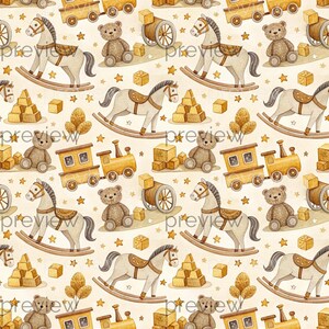 Dollhouse Printable Wallpaper 1:12 Scale, Retro Toyland Mini Pattern ...