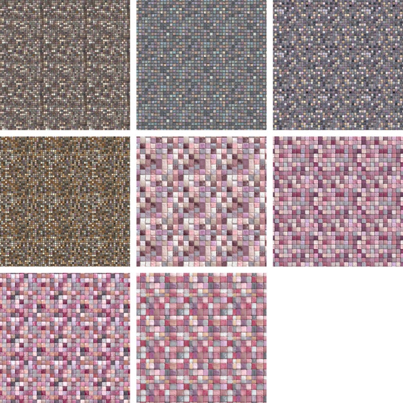 Patchwork Dollhouse Tiles: 8 Printable Miniature Designs (PDF Download ...