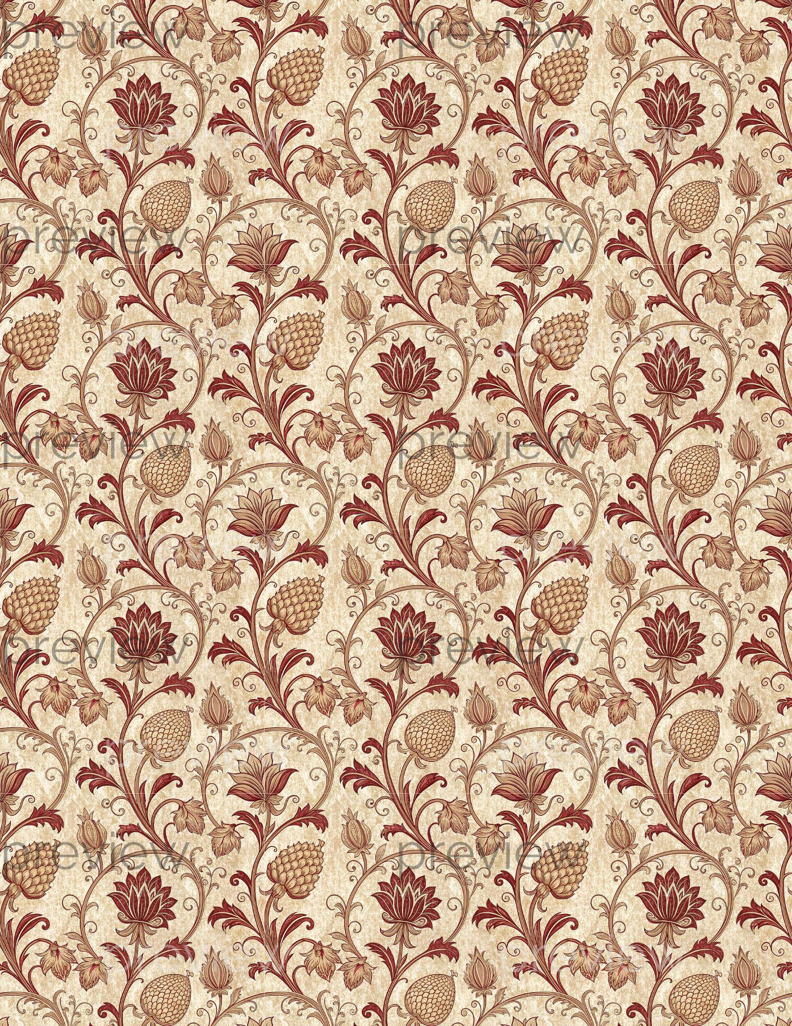 Tudor Dollhouse Wallpaper Set: 8 Vintage Floral Designs, Printable PDF ...
