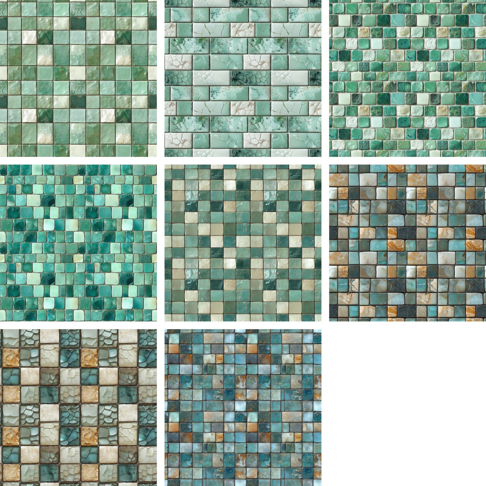 Dollhouse Miniature Printable Glossy Tiles, 1:12 Scale Digital Flooring ...