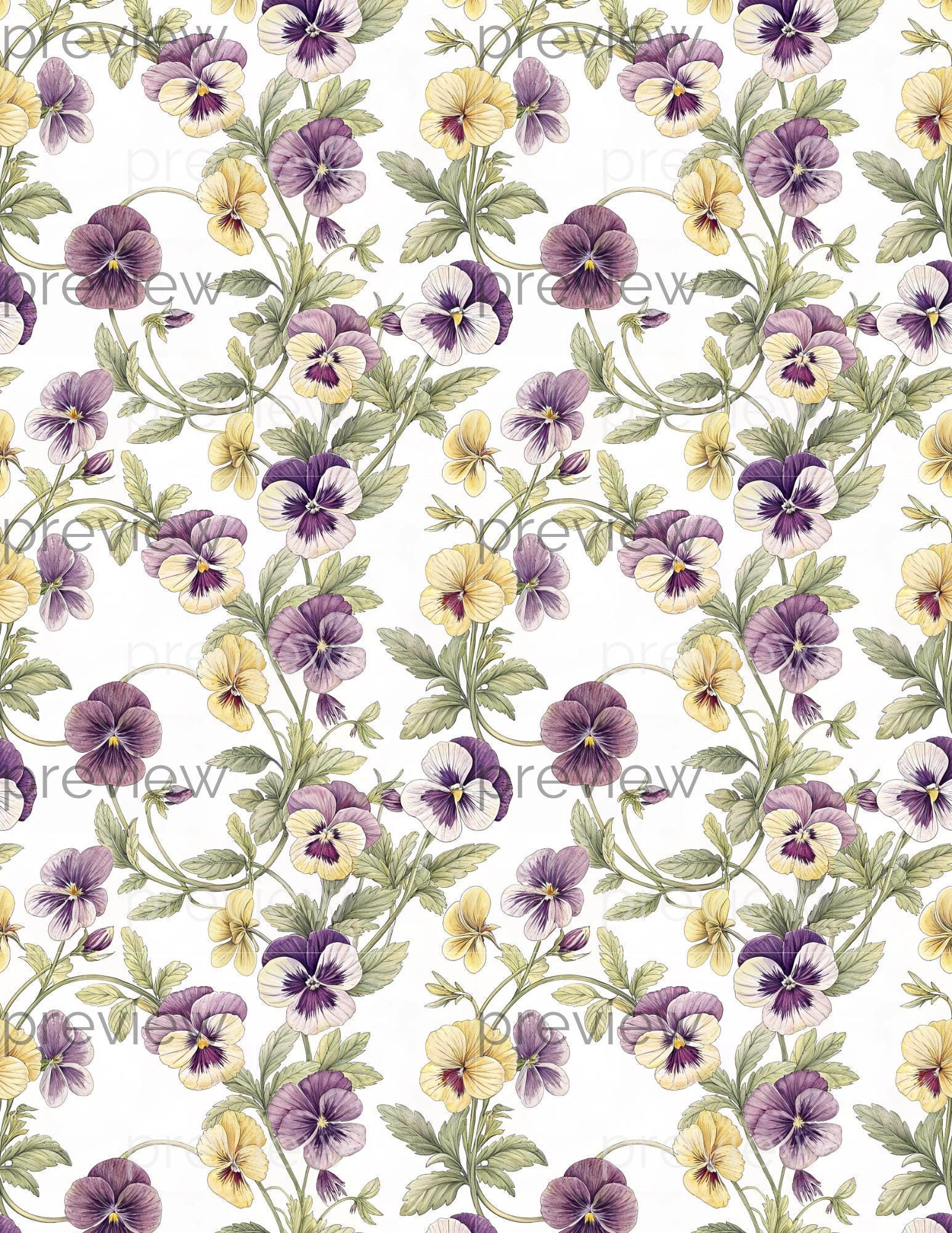 Dollhouse Wallpaper, Victorian Floral Patterns, 1:12 Scale Printable ...