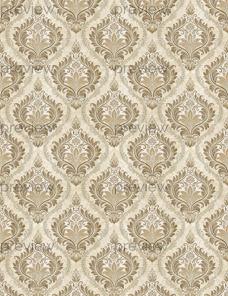 Edwardian Dollhouse Wallpaper, Vintage Floral Miniature Art (digital ...