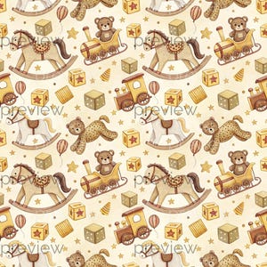 Dollhouse Printable Wallpaper 1:12 Scale, Retro Toyland Mini Pattern ...