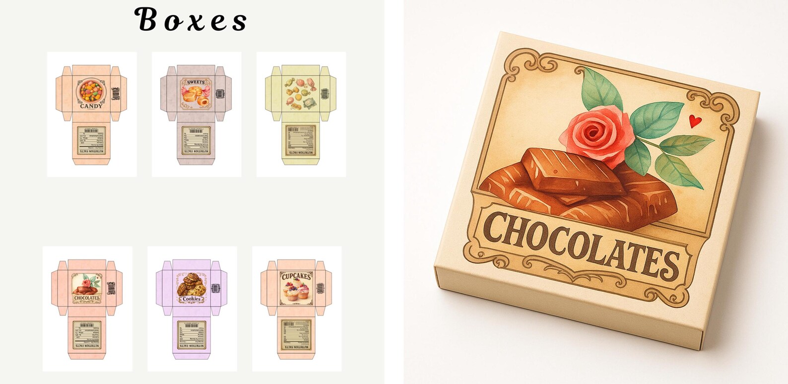 Dollhouse Candy Boxes Printable: Miniature Food Crafts (PDF Download ...