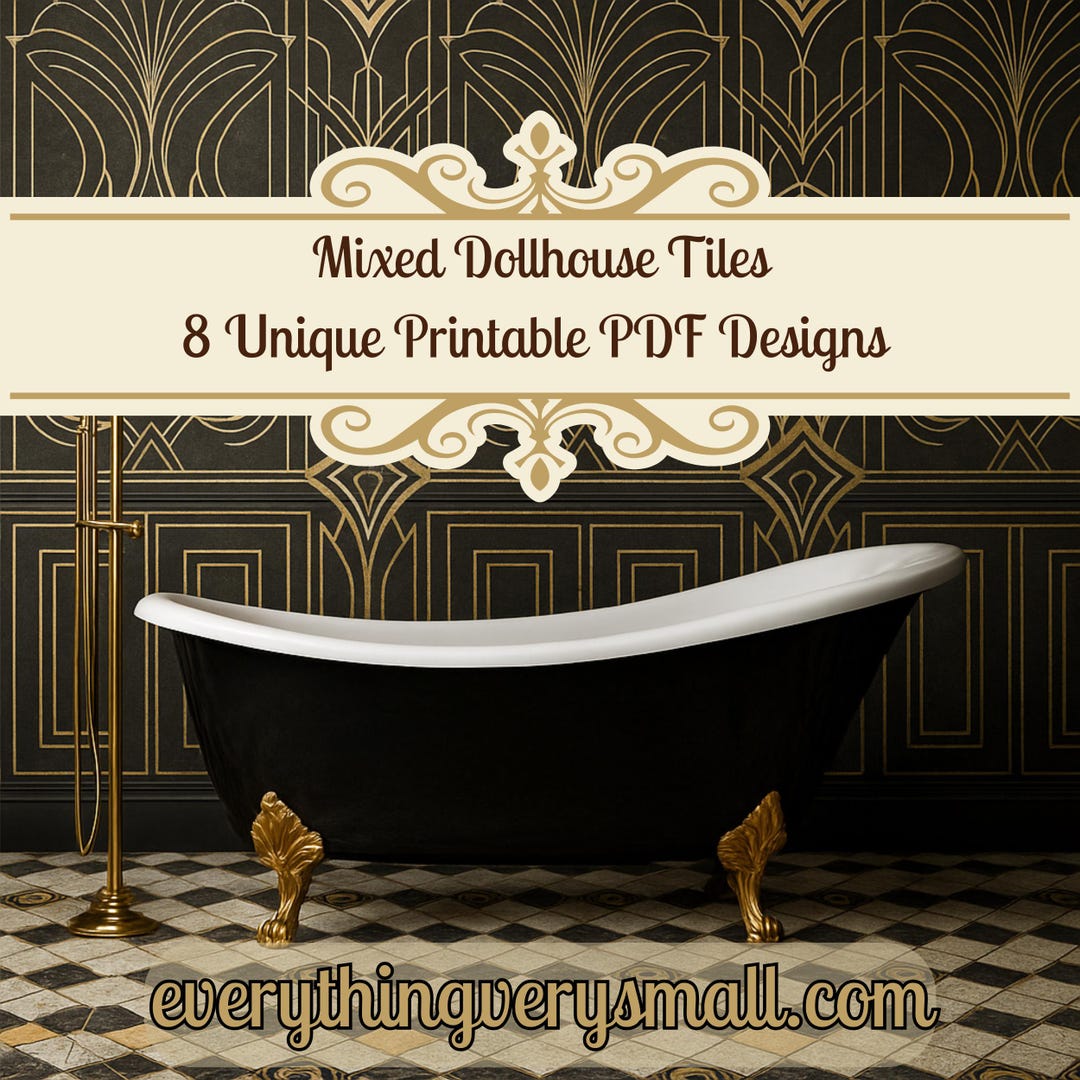 Printable Dollhouse Tile Designs: Vintage Floral & Geometric Patterns ...