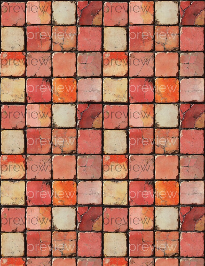 Dollhouse 1:12 Scale Terracotta Tiles X 8 A4 Printable Sheets - Rustic ...
