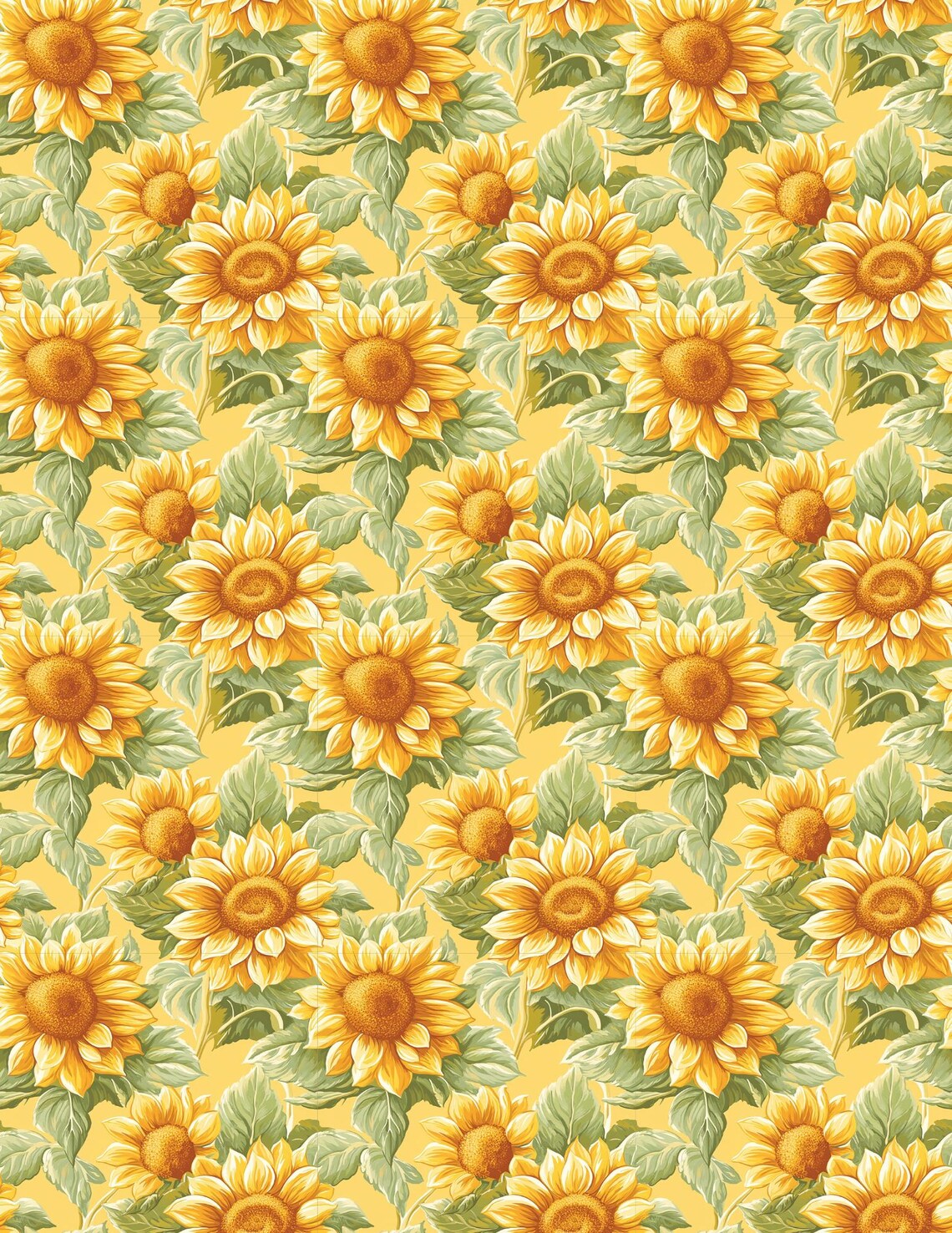 Sunflower Dollhouse Wallpaper, Printable Miniature Patterns (PDF) - Etsy