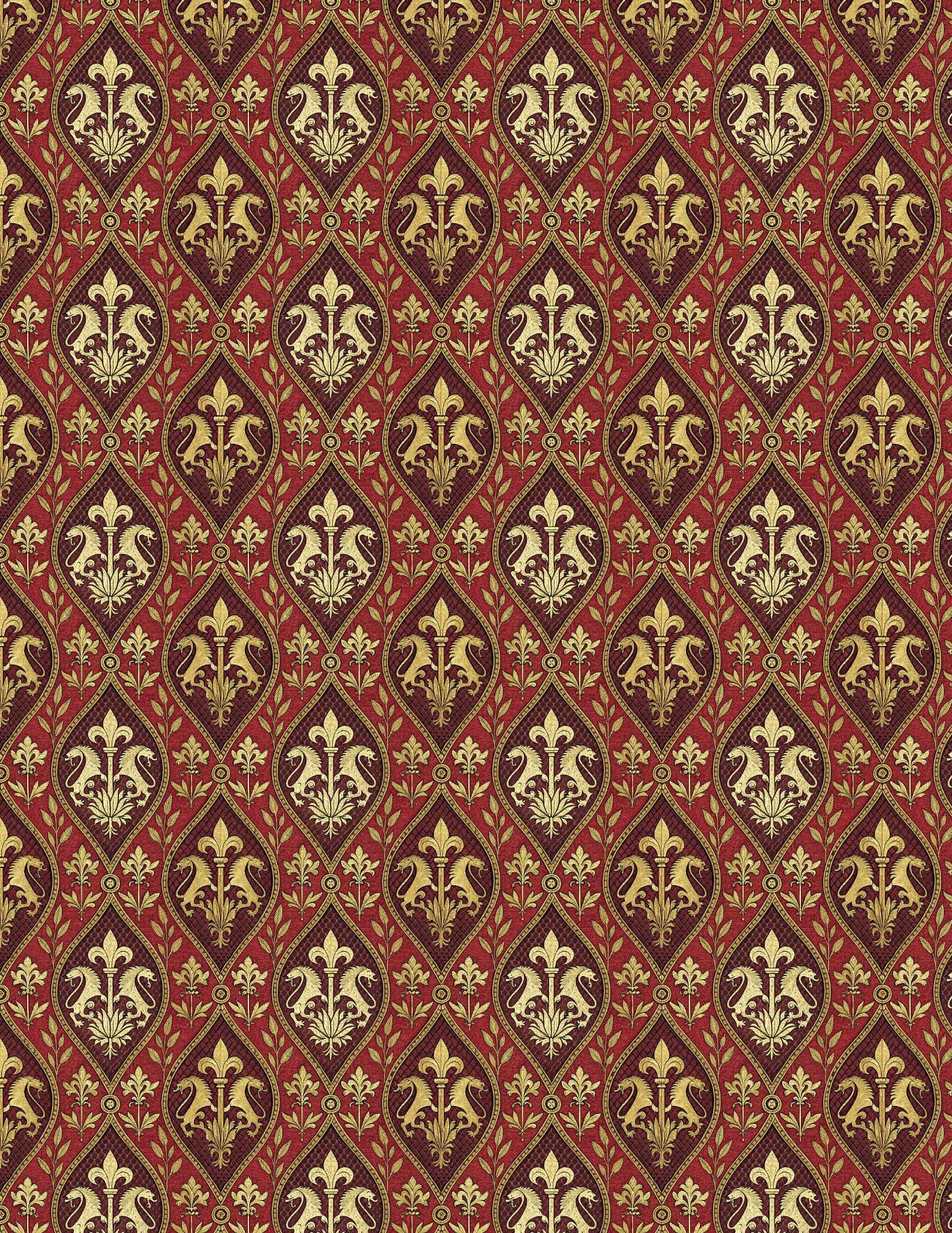 Miniature Tudor Dollhouse Wallpaper, Historic 16th Century Tapestry ...