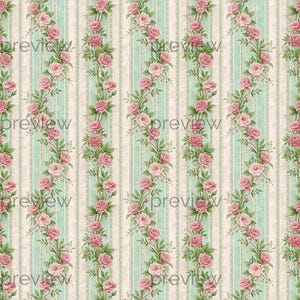 Edwardian Dollhouse Wallpaper Printable Set, Vintage Floral Digital ...