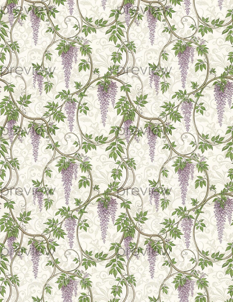 Dollhouse Wallpaper, Victorian Floral, 1:12 Scale (digital Download) - Etsy