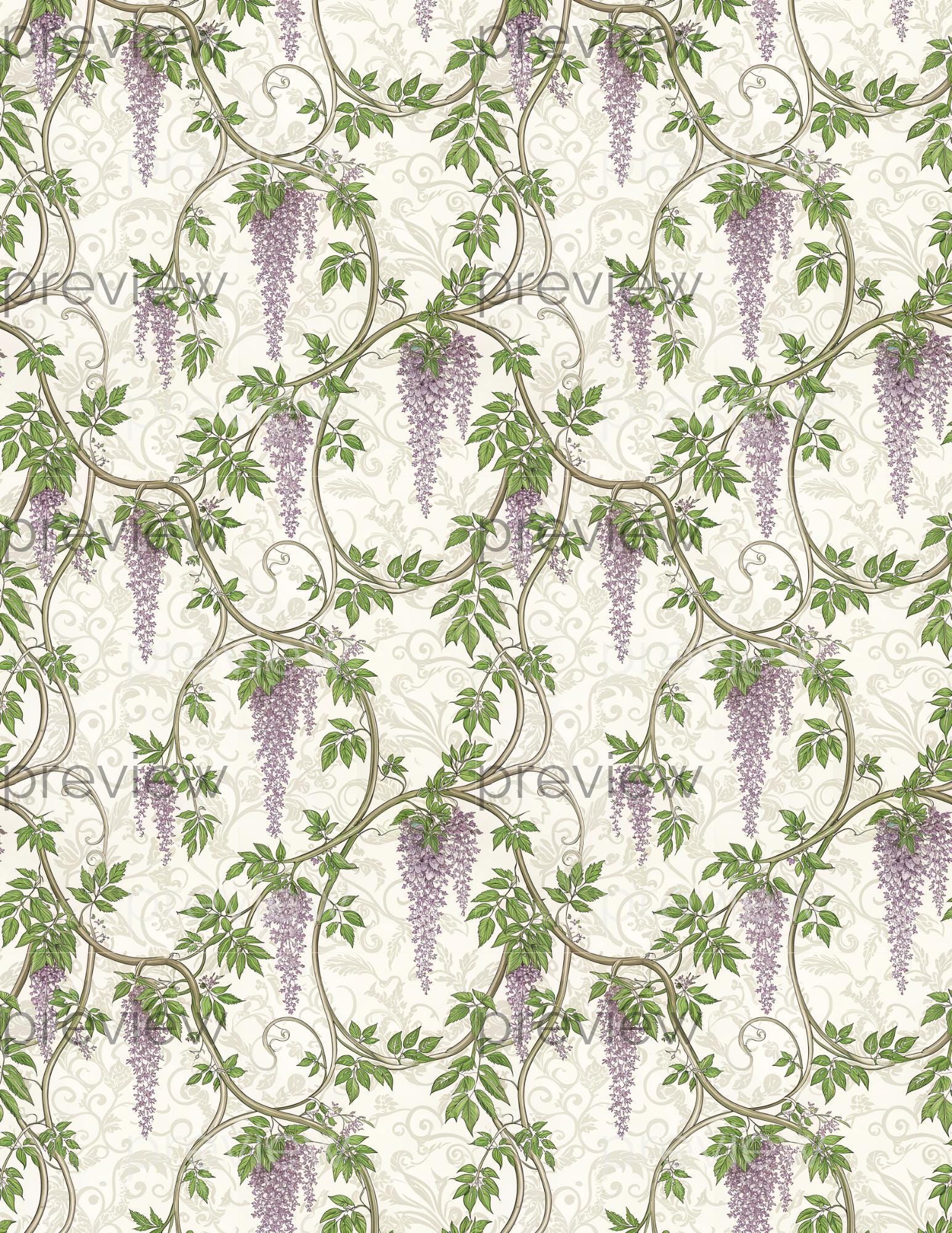 Dollhouse Wallpaper, Victorian Floral Patterns, 1:12 Scale Printable ...