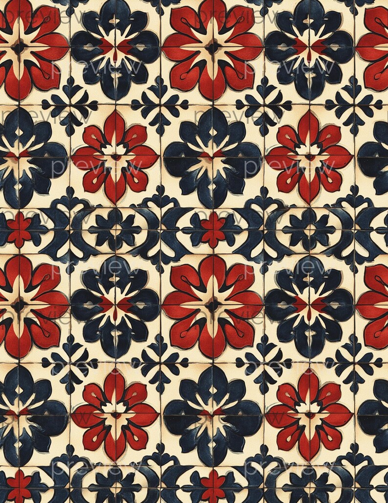 Dollhouse 1:12 Scale Mosaic Victorian Floor and Wall Tiles X 8 A4 ...