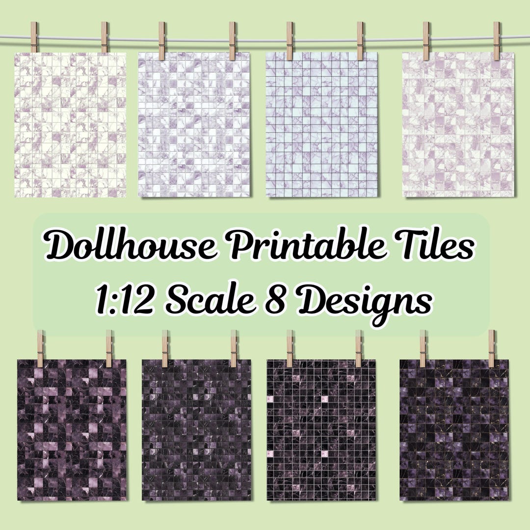 Elegant 1 12 Scale Marble Floor and Wall Tiles - 8 A4 Digital Sheets ...