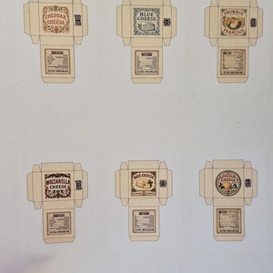 Dollhouse Miniature Cheese Boxes Printable: Cut, Fold & Glue (PDF ...