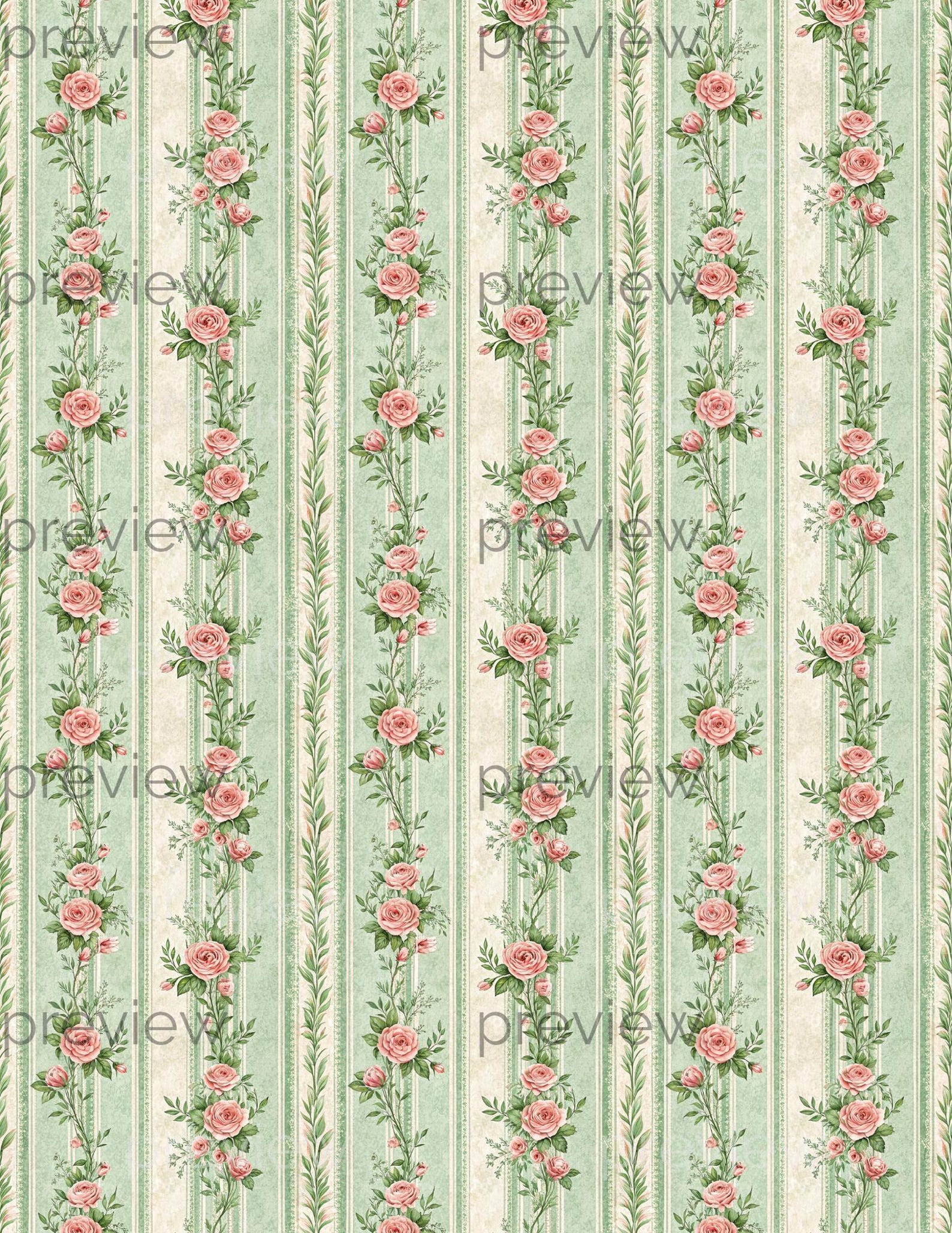 Edwardian Dollhouse Wallpaper Printable Set, Vintage Floral Digital ...