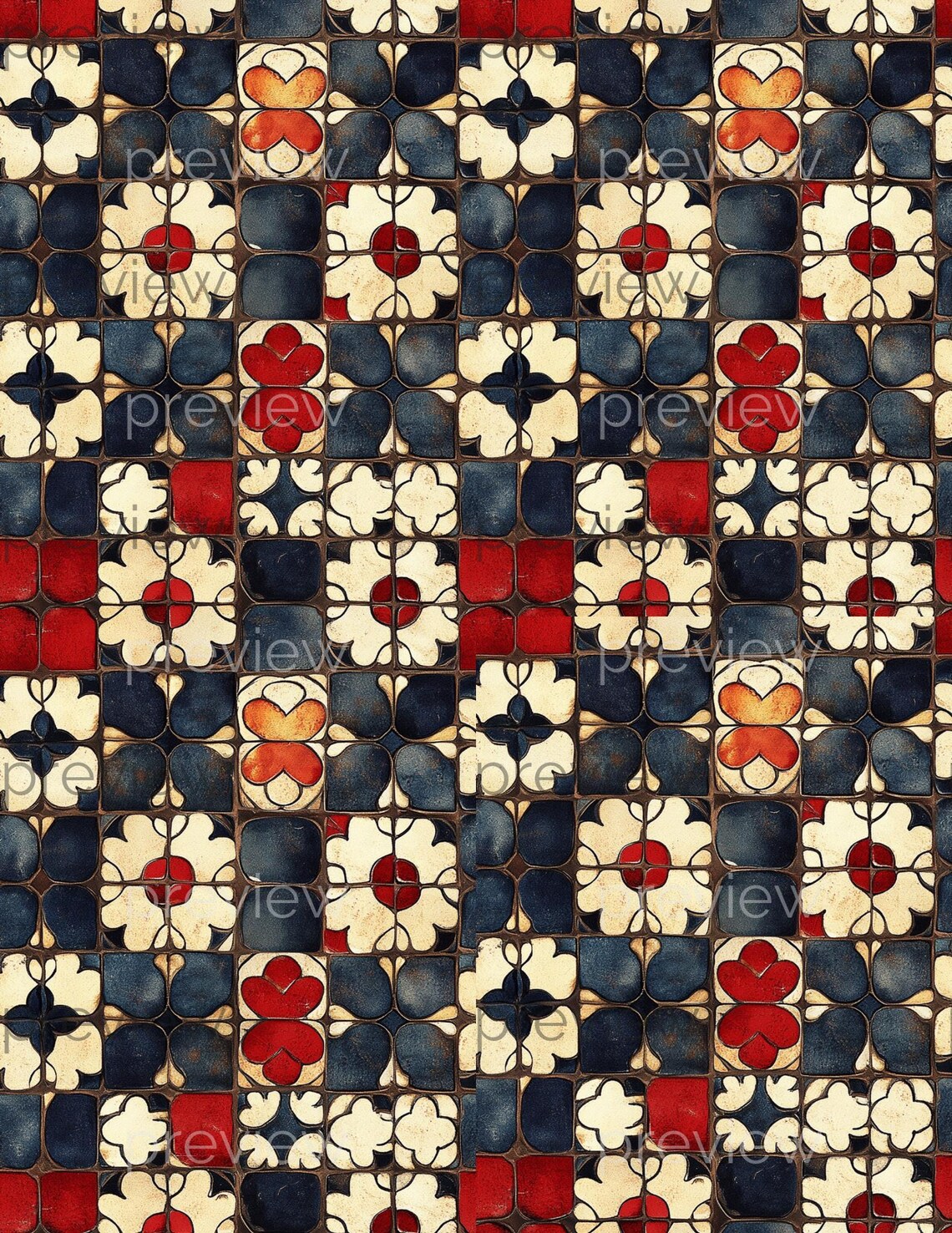 Dollhouse 1:12 Scale Mosaic Victorian Floor and Wall Tiles X 8 A4 ...