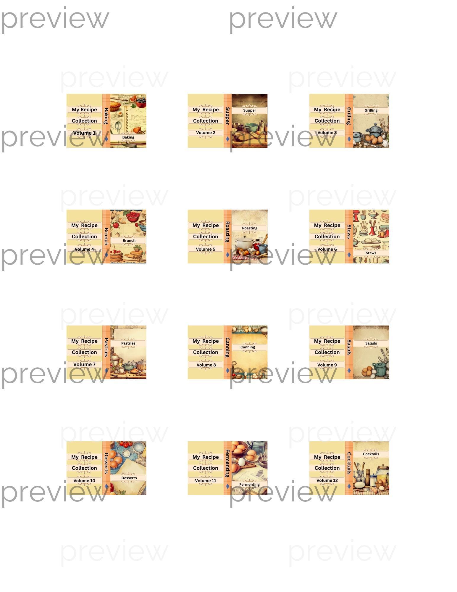 12 Miniature Printable Cookery Book Covers, Premium Collection, 1 12 ...