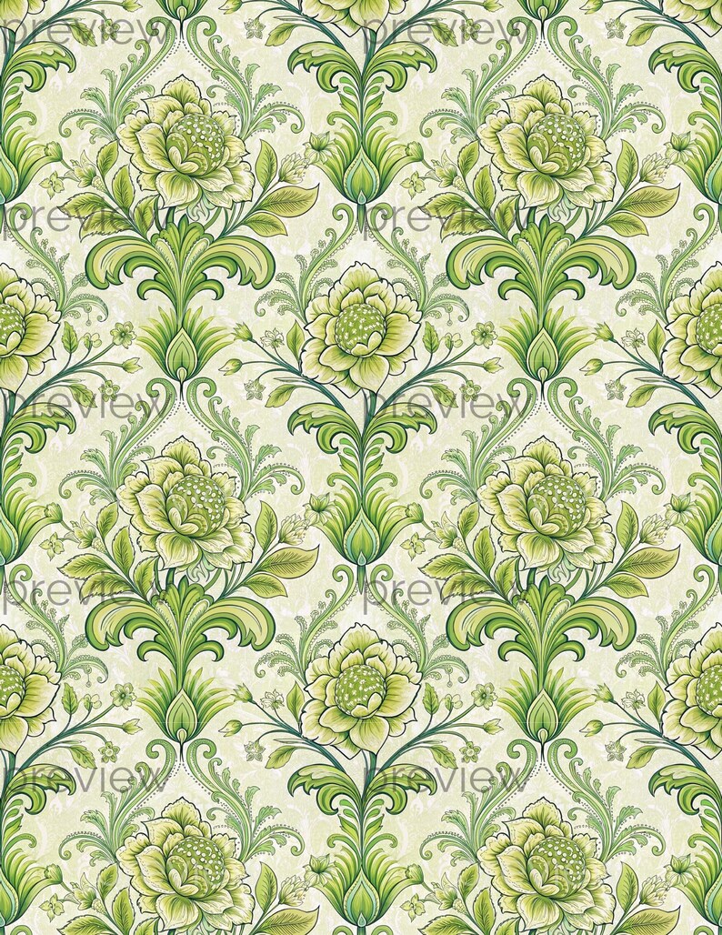 8 Miniature Rococo Dollhouse Wallpapers, 1:12 Scale Printable, Vintage ...