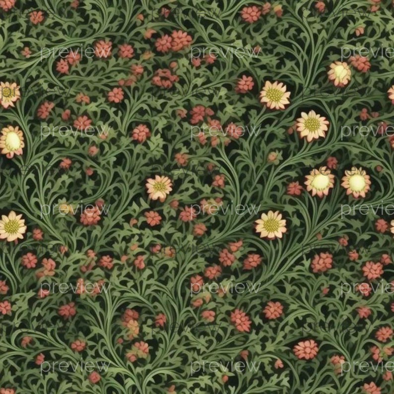 Dollhouse 1:12 Scale Wallpaper X 8 A4 Printable Digital Download Sheets ...