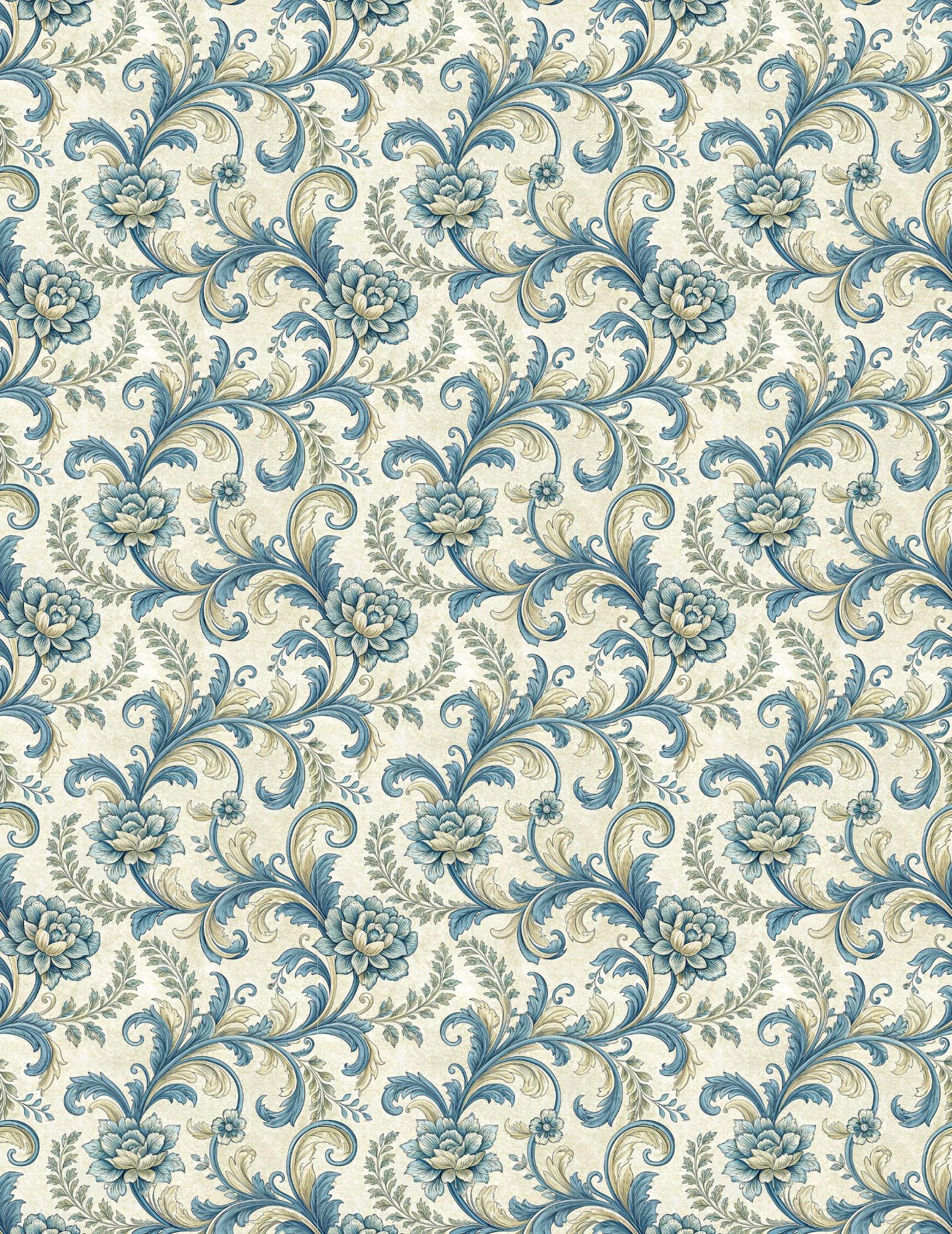 Miniature Rococo Printable Dollhouse Wallpaper, 1:12 Scale Vintage ...