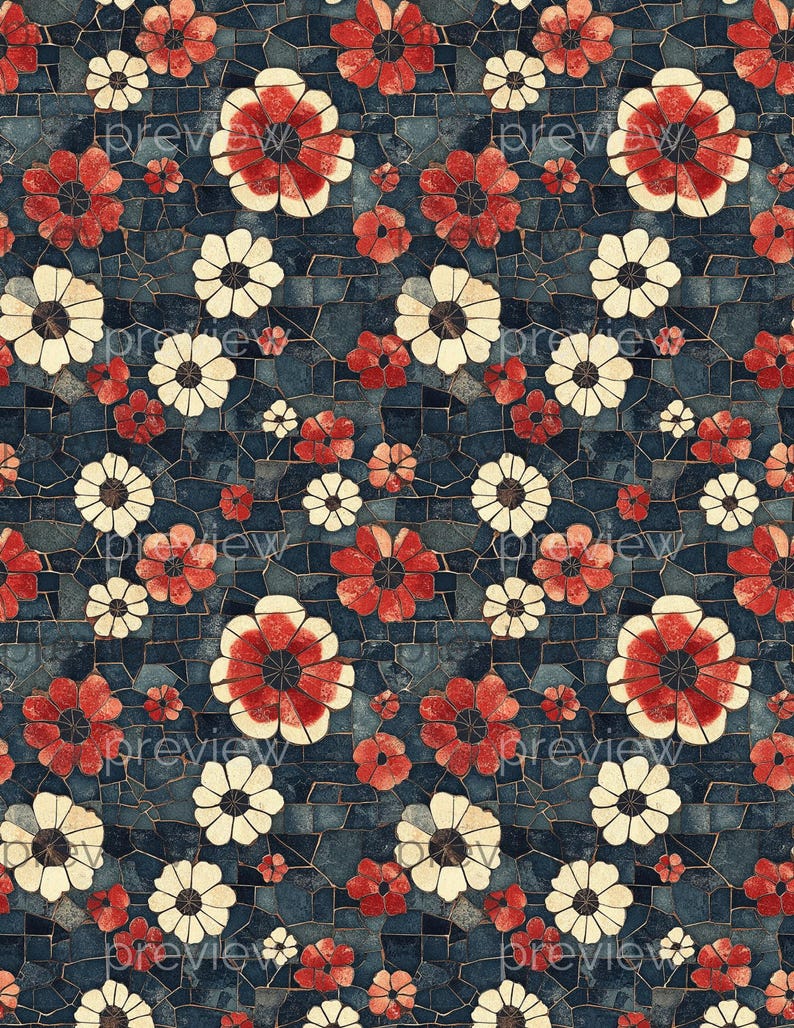 Dollhouse 1:12 Scale Mosaic Victorian Floor and Wall Tiles X 8 A4 ...