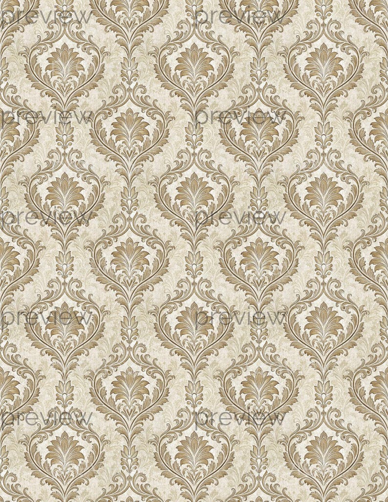 Edwardian Dollhouse Wallpaper, Vintage Floral Miniature Art (digital ...