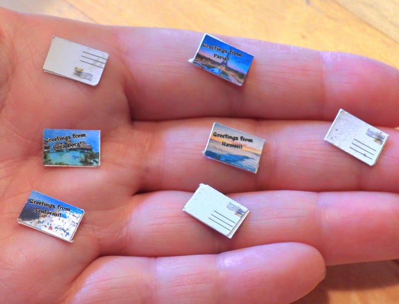 Mini Dollhouse Postcards PDF, Travel Postcard Set, 18 Designs, Dollhouse Accessories, Printable ...