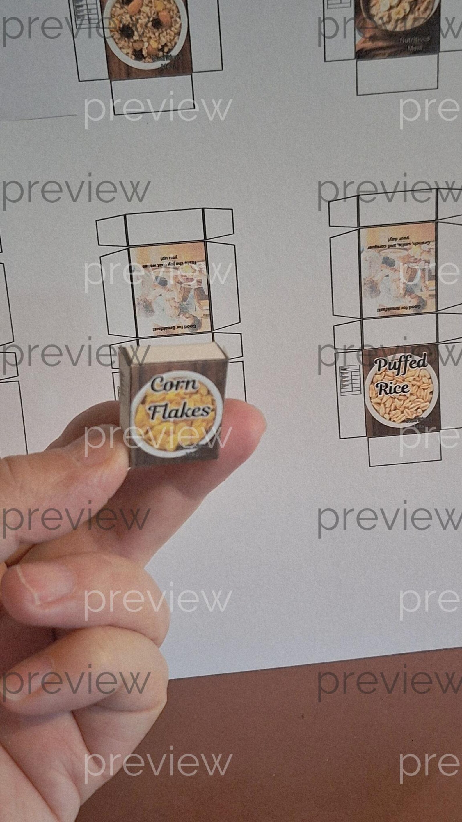 Dollhouse Cereal Boxes Printable, Miniature Food Packaging, Corn Flakes ...