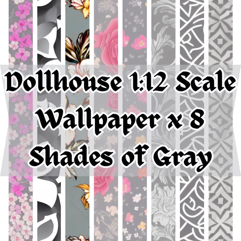 Dollhouse 1:12 Scale Wallpaper X 8 A4 Printable Digital Download Sheets ...