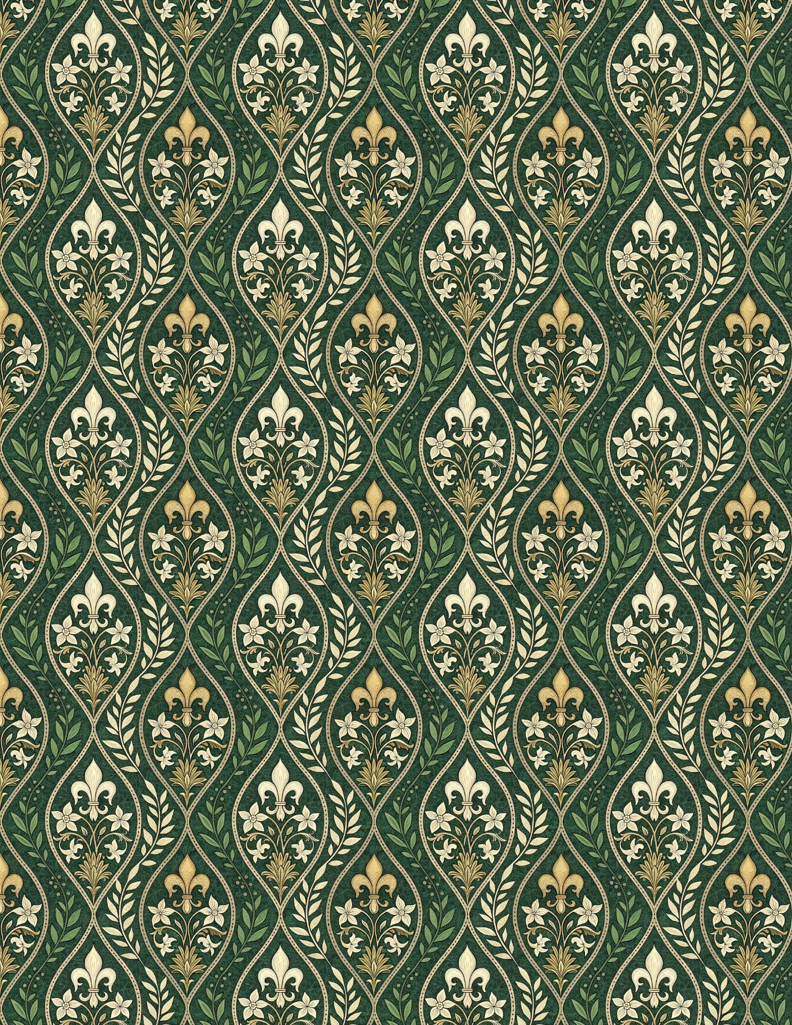 Miniature Tudor Dollhouse Wallpaper, Historic 16th Century Tapestry ...