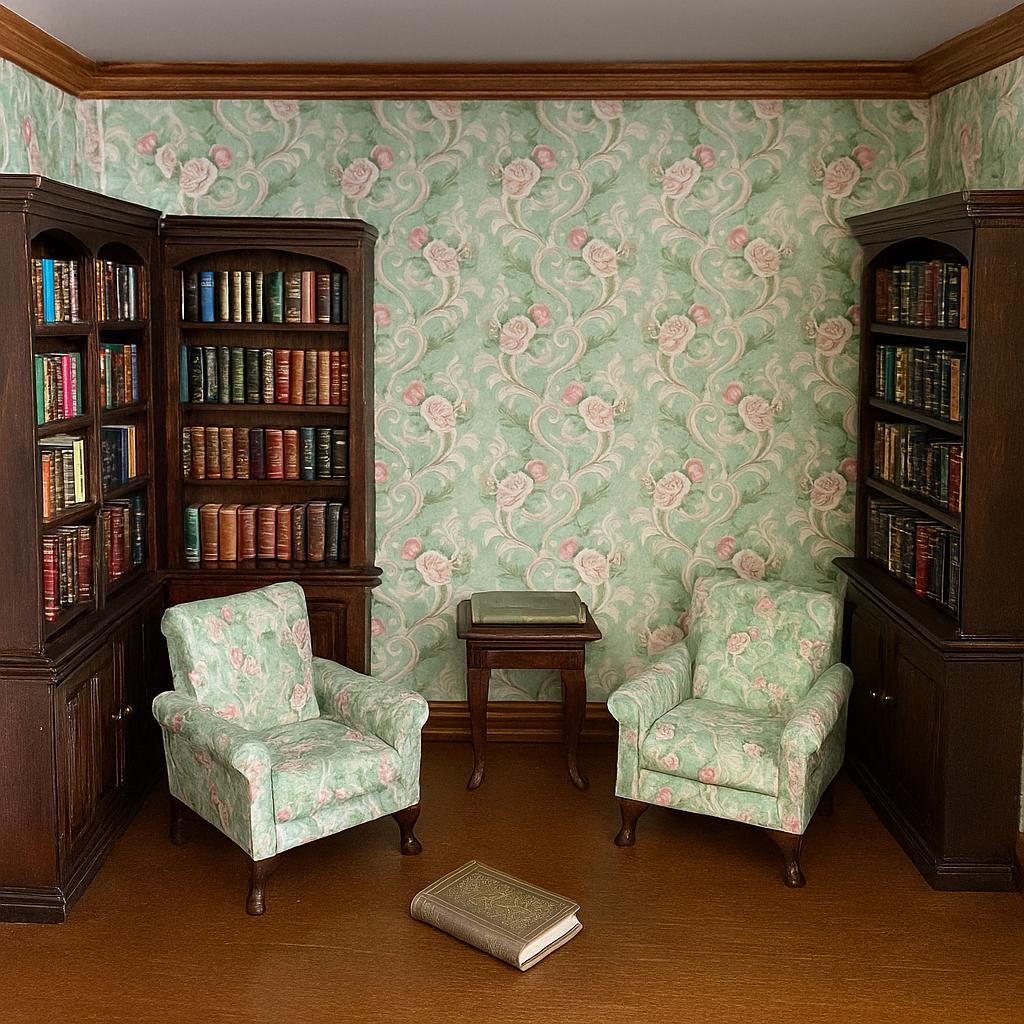 Miniature Rococo Printable Dollhouse Wallpaper, 1:12 Scale Vintage ...